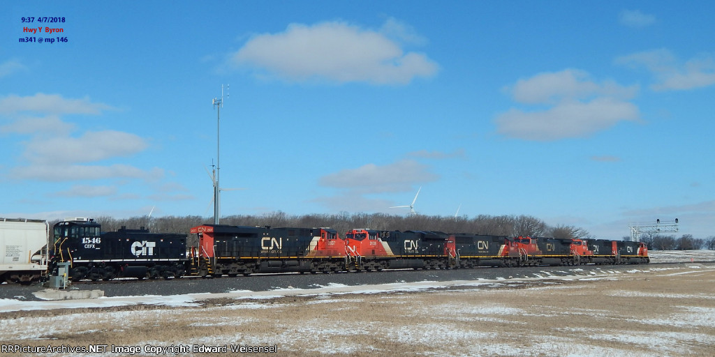 m341 rolling north @ mp 146 Hwy Y